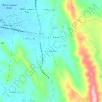 Cadaclan地形图、海拔、地势