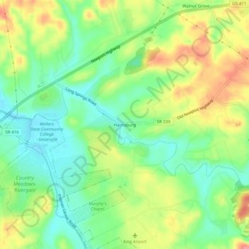 Harrisburg地形图、海拔、地势
