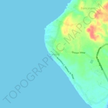 Anapog地形图、海拔、地势