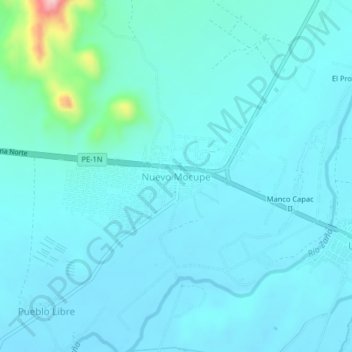 Nuevo Mocupe地形图、海拔、地势