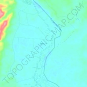 Tewah地形图、海拔、地势