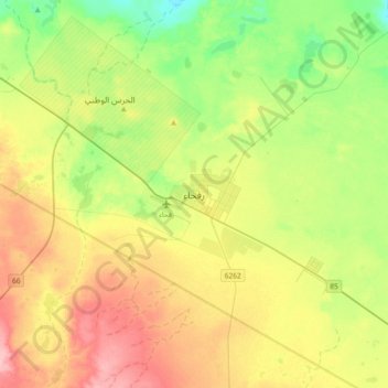 Rafha地形图、海拔、地势
