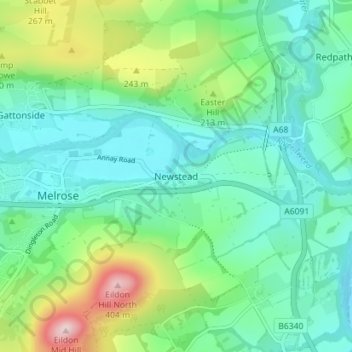 Newstead地形图、海拔、地势