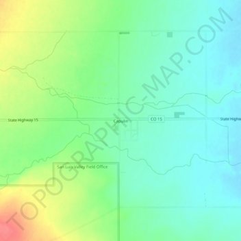 Capulin地形图、海拔、地势