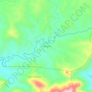 Palakpak地形图、海拔、地势