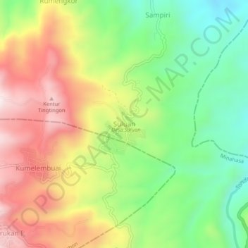 Suluan地形图、海拔、地势