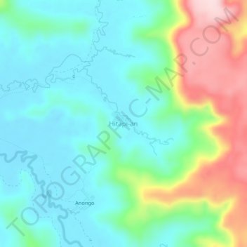 Hitapi-an地形图、海拔、地势