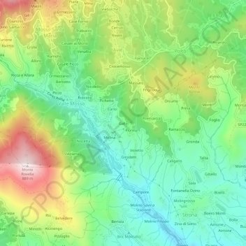 Gallo地形图、海拔、地势