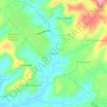 Chunda地形图、海拔、地势
