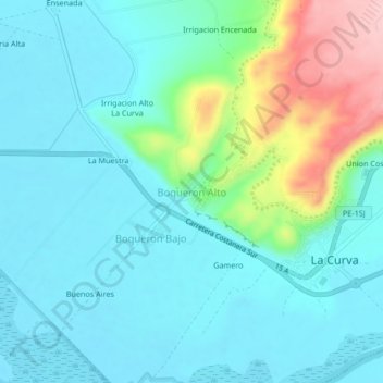 Boqueron Alto地形图、海拔、地势