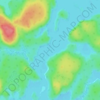 West Arm地形图、海拔、地势