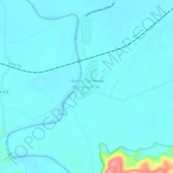 Lázaro Cárdenas (Madrigal 3a. Sec.)地形图、海拔、地势