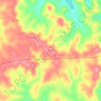 Roach地形图、海拔、地势