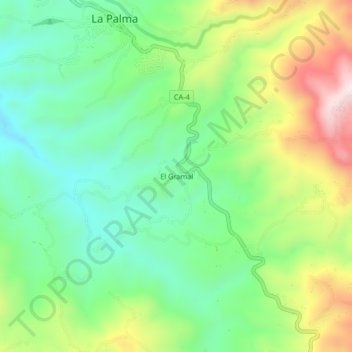El Gramal地形图、海拔、地势