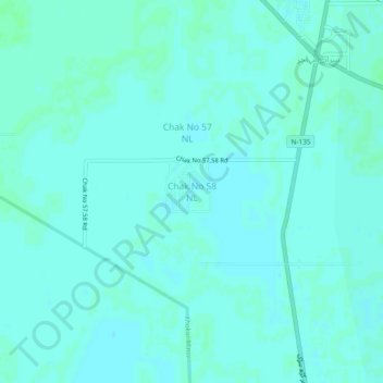 Chak No 58 NL地形图、海拔、地势