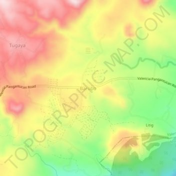 Barobo地形图、海拔、地势