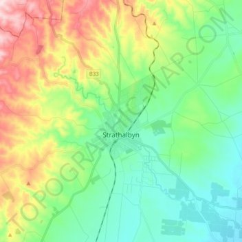 Strathalbyn地形图、海拔、地势