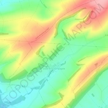 Lisse-en-Champagne地形图、海拔、地势