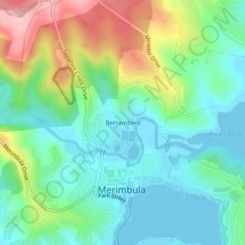 Berrambool地形图、海拔、地势