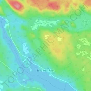 St. Marys River地形图、海拔、地势