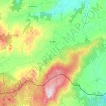 Baltar地形图、海拔、地势