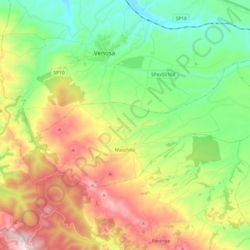 Maschito地形图、海拔、地势
