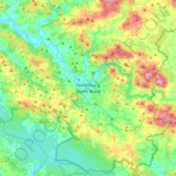 Neunburg vorm Wald地形图、海拔、地势