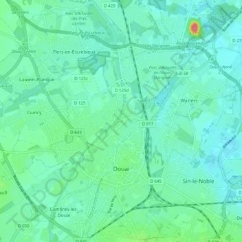 Dowaai地形图、海拔、地势