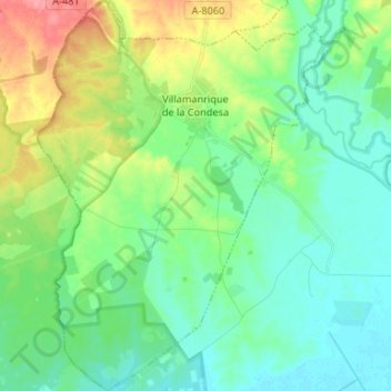 Villamanrique de la Condesa地形图、海拔、地势