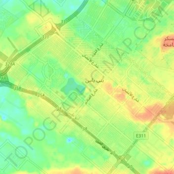 Bani Yas地形图、海拔、地势