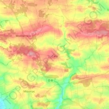 Caro地形图、海拔、地势