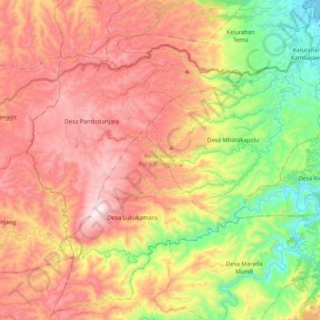 Kecamatan Kota Waingapu地形图、海拔、地势