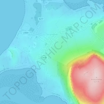 Strandhill地形图、海拔、地势