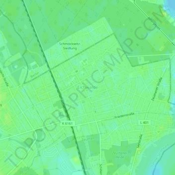 Eichwalde地形图、海拔、地势