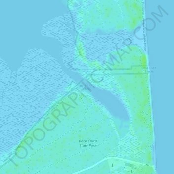 Boca Chica Bay地形图、海拔、地势