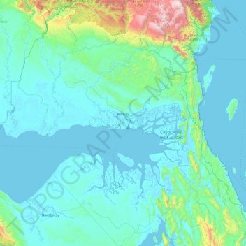 Teluk Bintuni地形图、海拔、地势