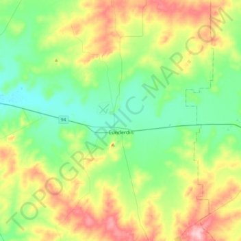 Cunderdin地形图、海拔、地势
