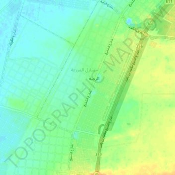 Al Rahbah地形图、海拔、地势