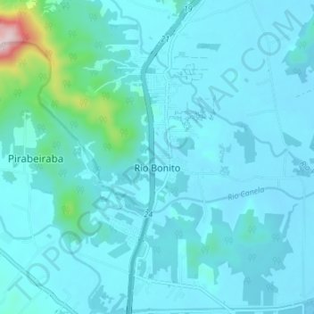 Rio Bonito地形图、海拔、地势