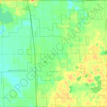 Clyde Township地形图、海拔、地势
