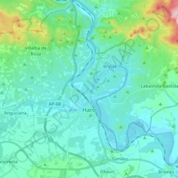 Haro地形图、海拔、地势