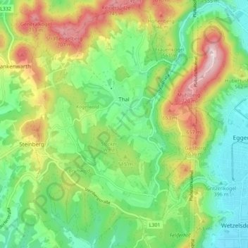 Thal地形图、海拔、地势