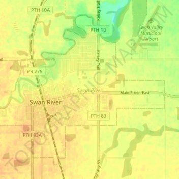 Swan River地形图、海拔、地势