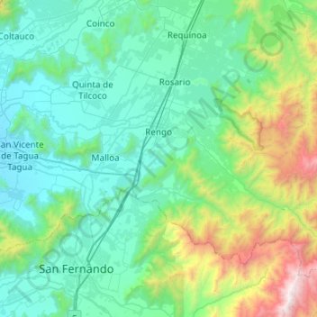 Rengo地形图、海拔、地势