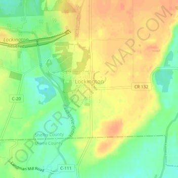 Lockington地形图、海拔、地势