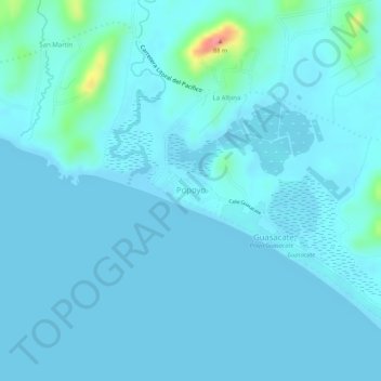 Popoyo地形图、海拔、地势