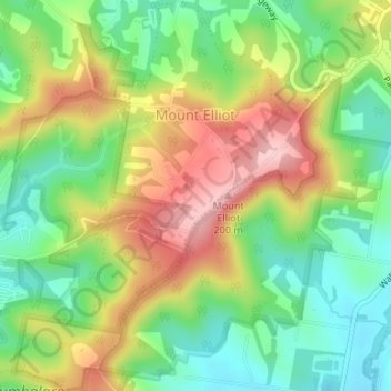 Mount Elliot地形图、海拔、地势
