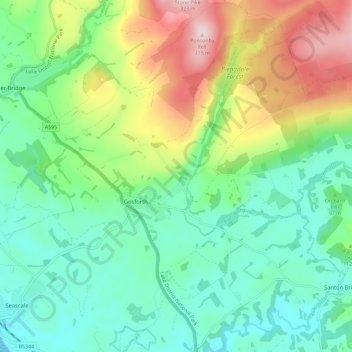 Gosforth地形图、海拔、地势