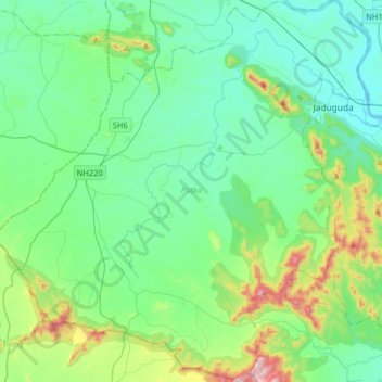Potka地形图、海拔、地势