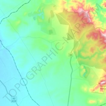 Callide地形图、海拔、地势